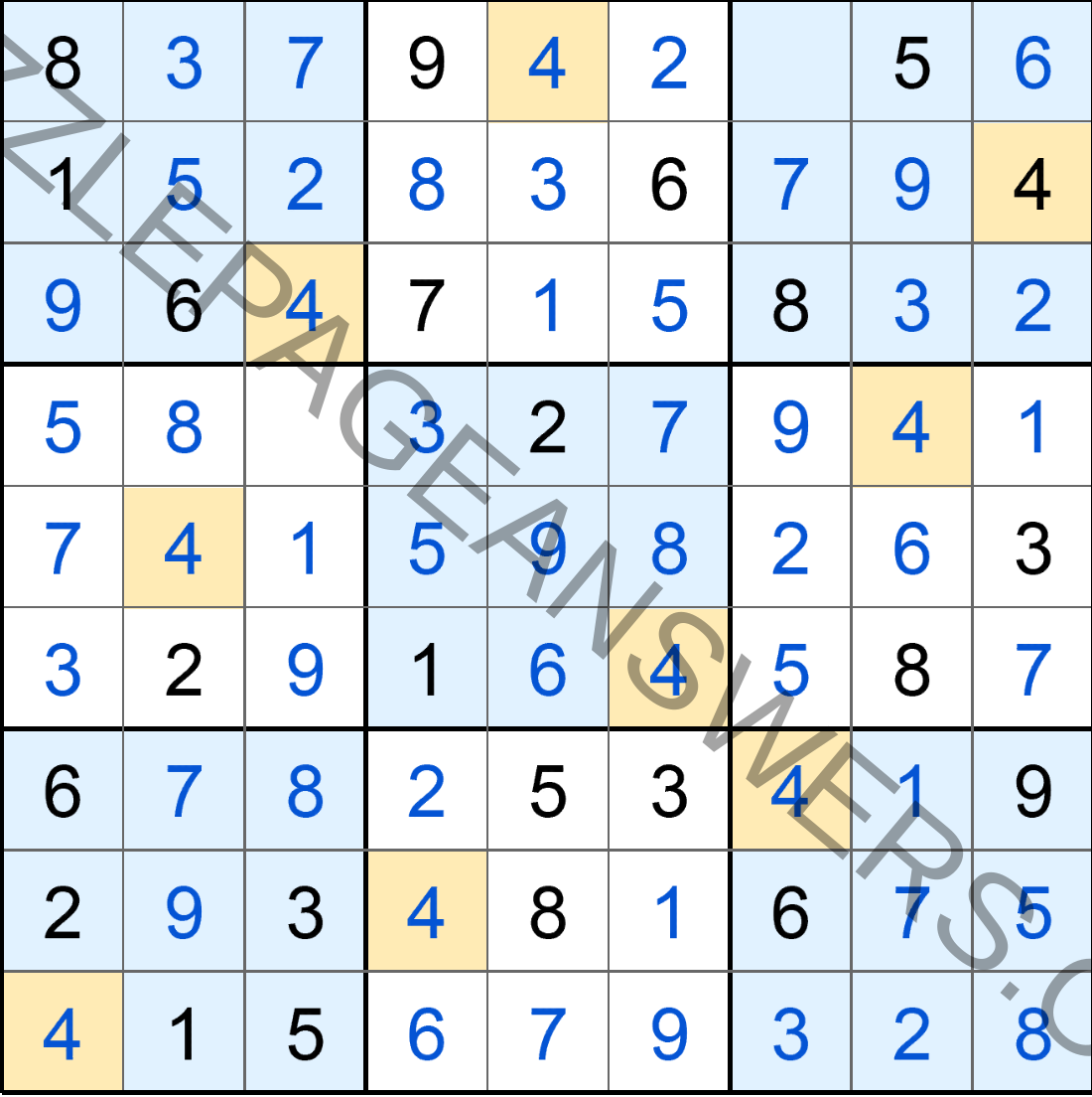 Puzzle Page Sudoku July 25 2019 Answers - Puzzle Page Answers