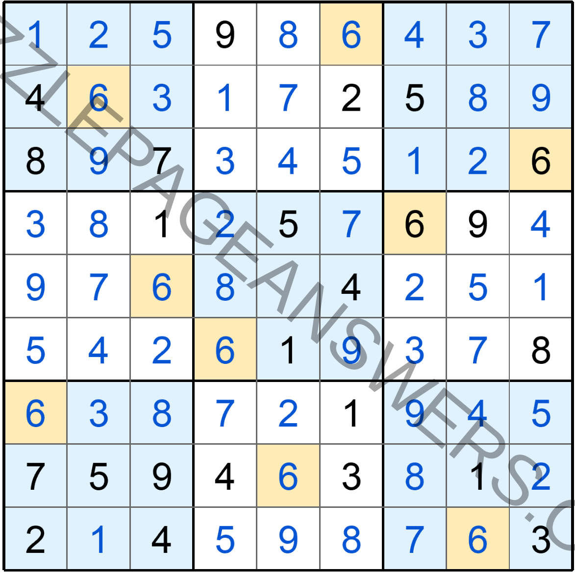 Puzzle Page Sudoku September 24 2020 Answers - Puzzle Page Answers