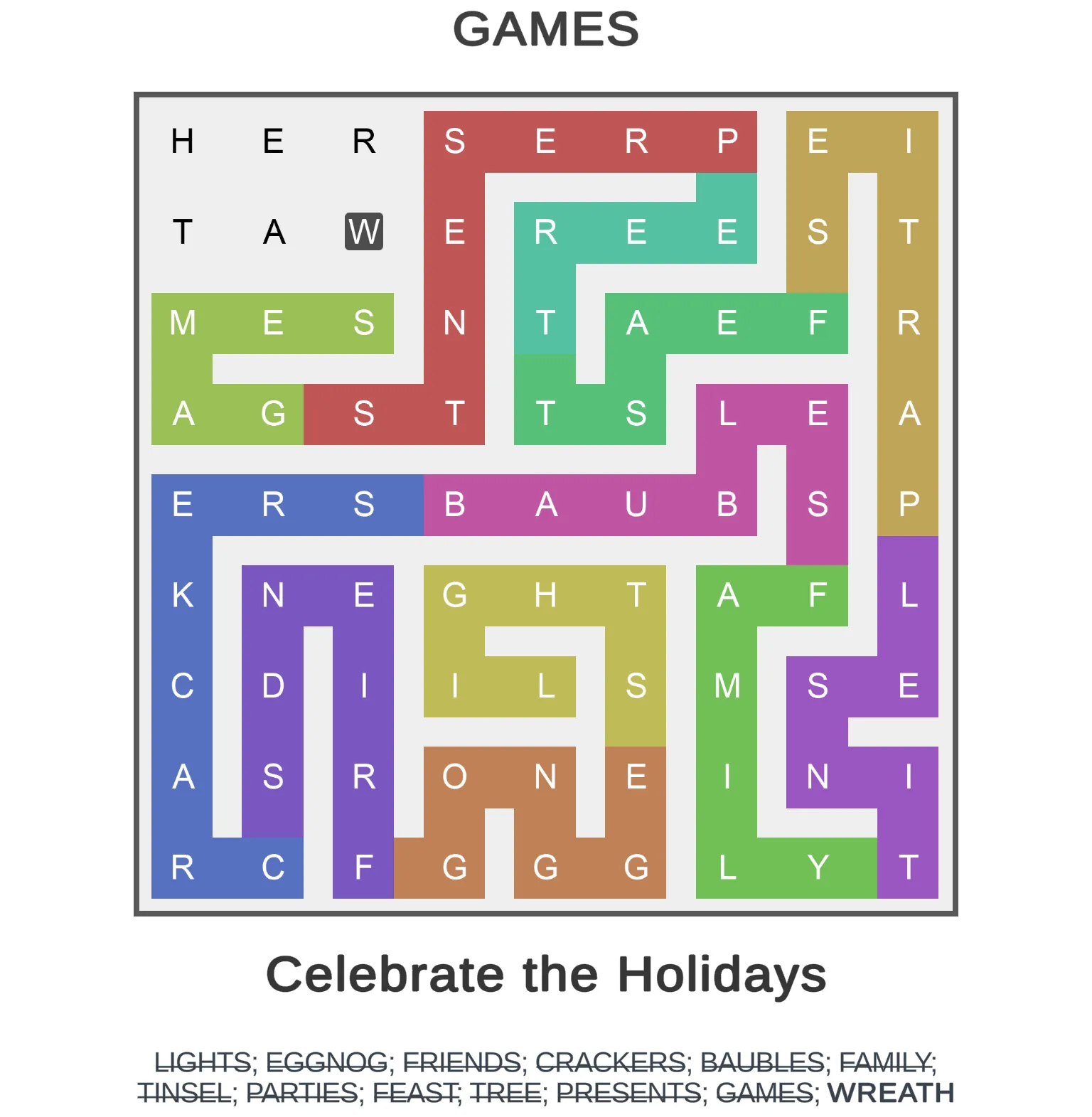 Puzzle Page Word Snake December 25 2024 Answers - Puzzle Page Answers